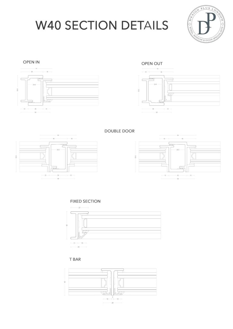 The W40 Steel window profile | Steel Windows and Doors London
